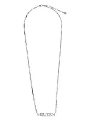 Alexander McQueen Logo-pendant Necklace - Silver
