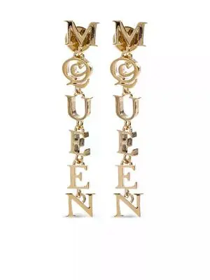 Alexander McQueen Logo Charm Dangle Earrings - Gold