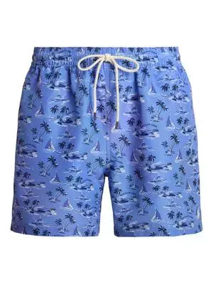 Polo Ralph Lauren Traveler Graphic-print Swim Shorts - Blue