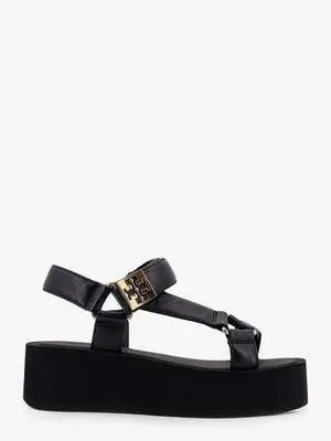 Tory Burch Mellow Leather Wedge Sandals - Black