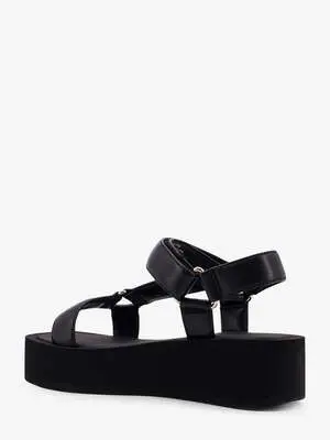 Tory Burch Mellow Leather Wedge Sandals - Black