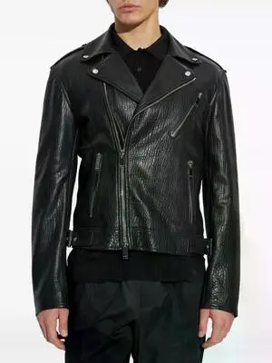 Alexander McQueen Textured Leather Biker Jacket