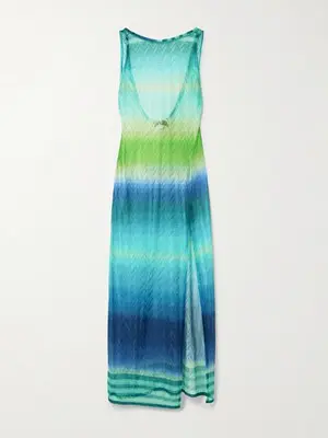 Missoni Dégradé Crochet-knit Maxi Dress - Blue