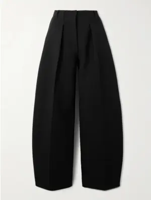 Jacquemus The Ovalo Pleated Crepe Pants - Black