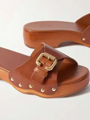 Chloé Jeannette Embellished Leather Mules
