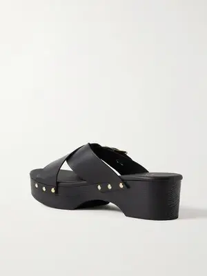 ANCIENT GREEK SANDALS Marilisa Sabot Buckled Platform Sandals - Black