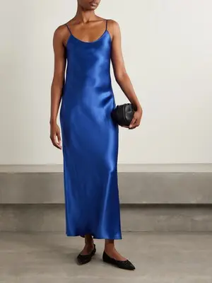 Gabriela Hearst Jesaba Silk-satin Maxi Dress - Blue