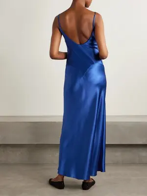 Gabriela Hearst Jesaba Silk-satin Maxi Dress - Blue
