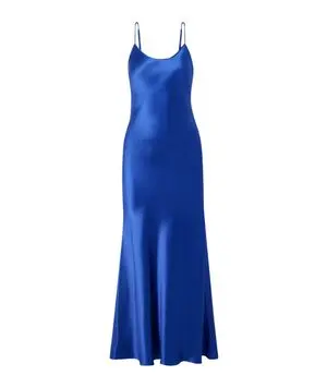 Gabriela Hearst Jesaba Silk-Satin Maxi Dress Cobalt Blue