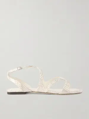 JIMMY CHOO Ayla Snake-effect Leather Sandals - Animal Print