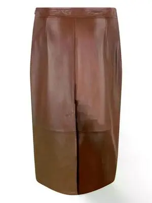 Max Mara Panelled Leather Midi Skirt