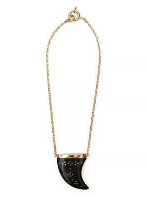 Isabel Marant Étoile ISABEL MARANT Buffalo Horn Pendant Necklace With Metal Detail Black
