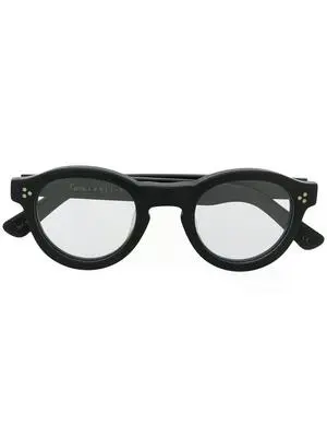 LESCA Gaston Round Frame Glasses - Black