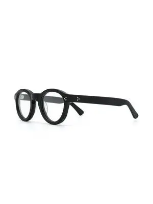 LESCA Gaston Round Frame Glasses - Black