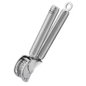 ROSLE Stainless Steel Mincing Garlic / Ginger Press With Scraper - Silver