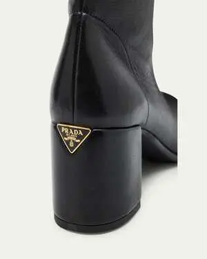 Prada Nappa Stretch Leather Knee-high Boots - Nero