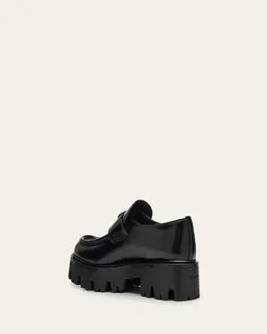 Prada Platform Leather Loafers - Black