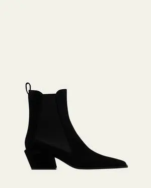Paris Texas Bettina Suede Ankle Boots - Black