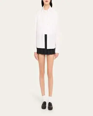 Miu Miu Ruched Leather Moccasin Loafers - Nero