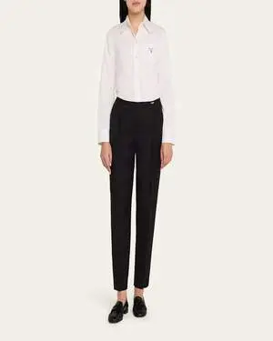 Prada Ruched Leather Loafers - Nero