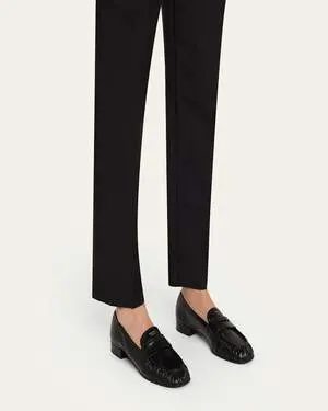 Prada Ruched Leather Loafers - Nero