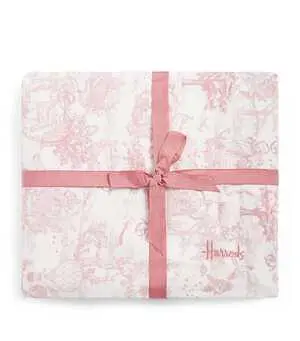 Harrods Cotton Embroidered Toile De Jouy Tablecloth - Pink