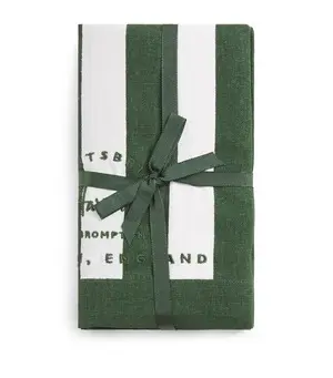 Harrods Set Of 4 Cotton Stripe Placemats - Green
