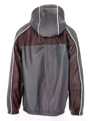 LA ROSE Elasticated Hooded Leather Jacket