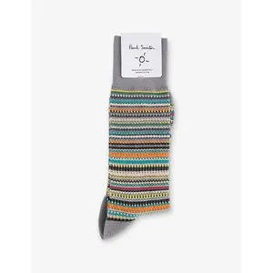 Paul Smith Signature Stripe Cotton-Blend Socks Grey