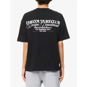 THE COUTURE CLUB Design Dept Graphic-text Print Cotton T-shirt - Black