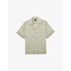 REISS Waver Wave-pattern Woven Shirt - Sage Green