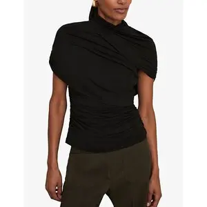 REISS Draped Stretch-jersey Top