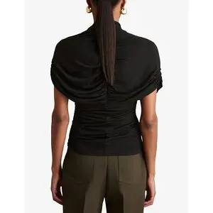 REISS Draped Stretch-jersey Top