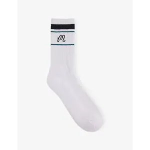 MALBON Sportiva Stretch-cotton Crew Socks - White