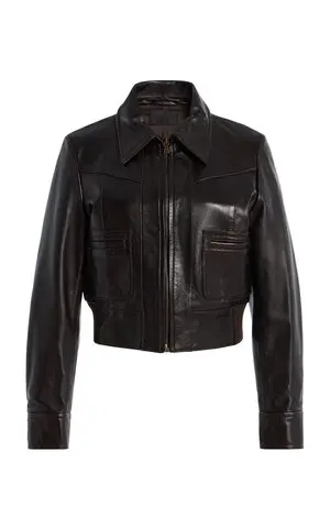 NILI LOTAN Charly Leather Jacket - Brown