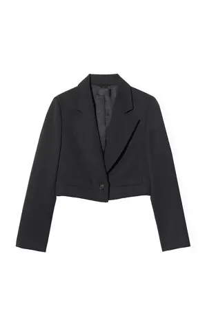 NILI LOTAN Belino Cropped Wool Jacket - Black