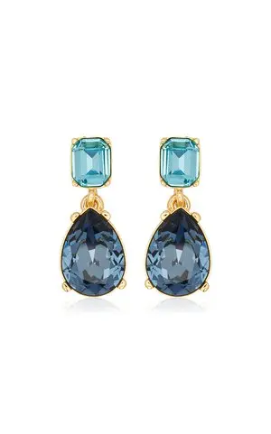 Oscar De La Renta Crystal Drop Earrings - Blue