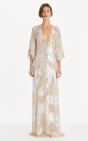 Oscar De La Renta Sequined Gown