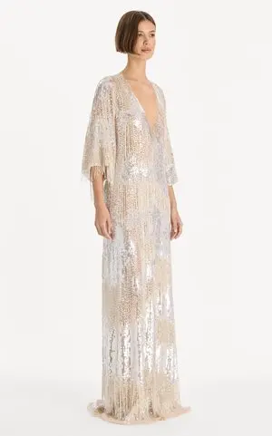 Oscar De La Renta Sequined Gown
