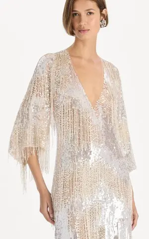 Oscar De La Renta Sequined Gown