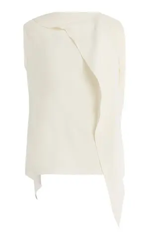 Oscar De La Renta Sash-detailed Silk-georgette Top - Ivory