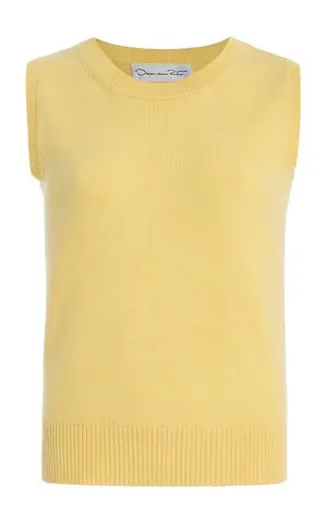 Oscar De La Renta Sleeveless Wool Sweater - Yellow