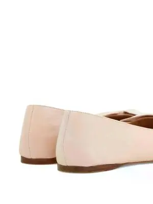 FERRAGAMO Bow Leather Ballet Flats - Pink