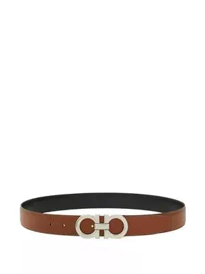 FERRAGAMO Gancini Leather Belt - Brown