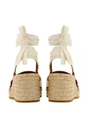 FERRAGAMO Logo Jacquard Wedge Espadrilles