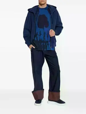 Alexander McQueen Zip-up Hooded Sweatshirt - Blue