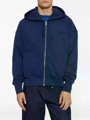 Alexander McQueen Zip-up Hooded Sweatshirt - Blue