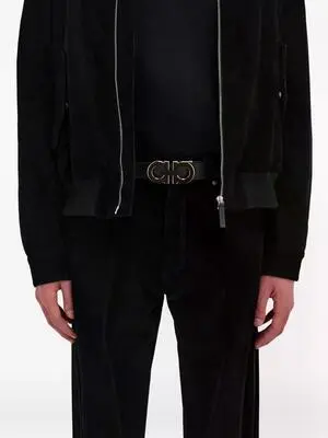 FERRAGAMO Gancini Leather Belt - Black