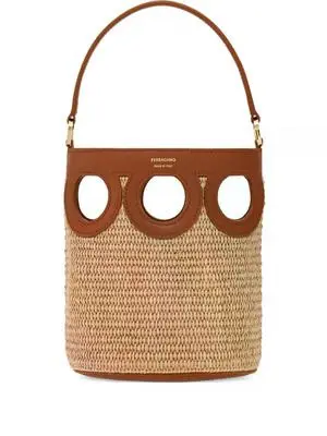 FERRAGAMO Xs Gancini Cut-out Bucket Bag
