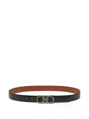 FERRAGAMO Reversible Leather Belt - Black